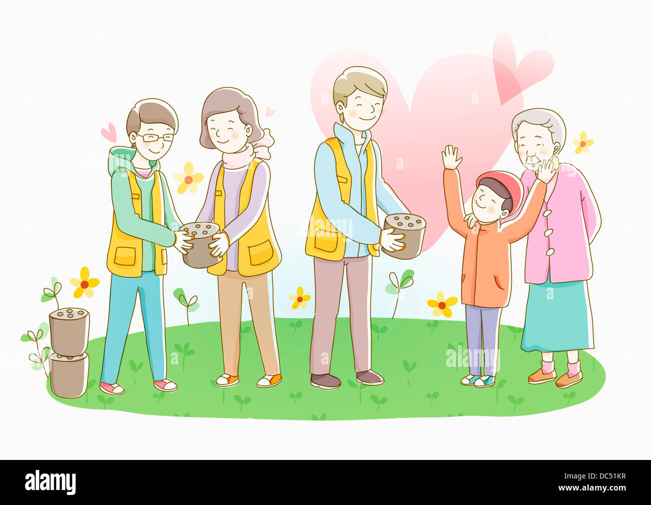 illustration of volunteering Stock Photo - Alamy