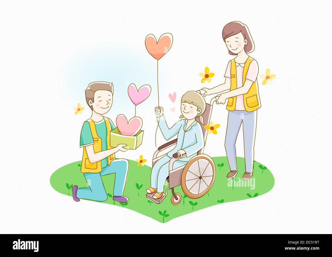 illustration of volunteering Stock Photo - Alamy