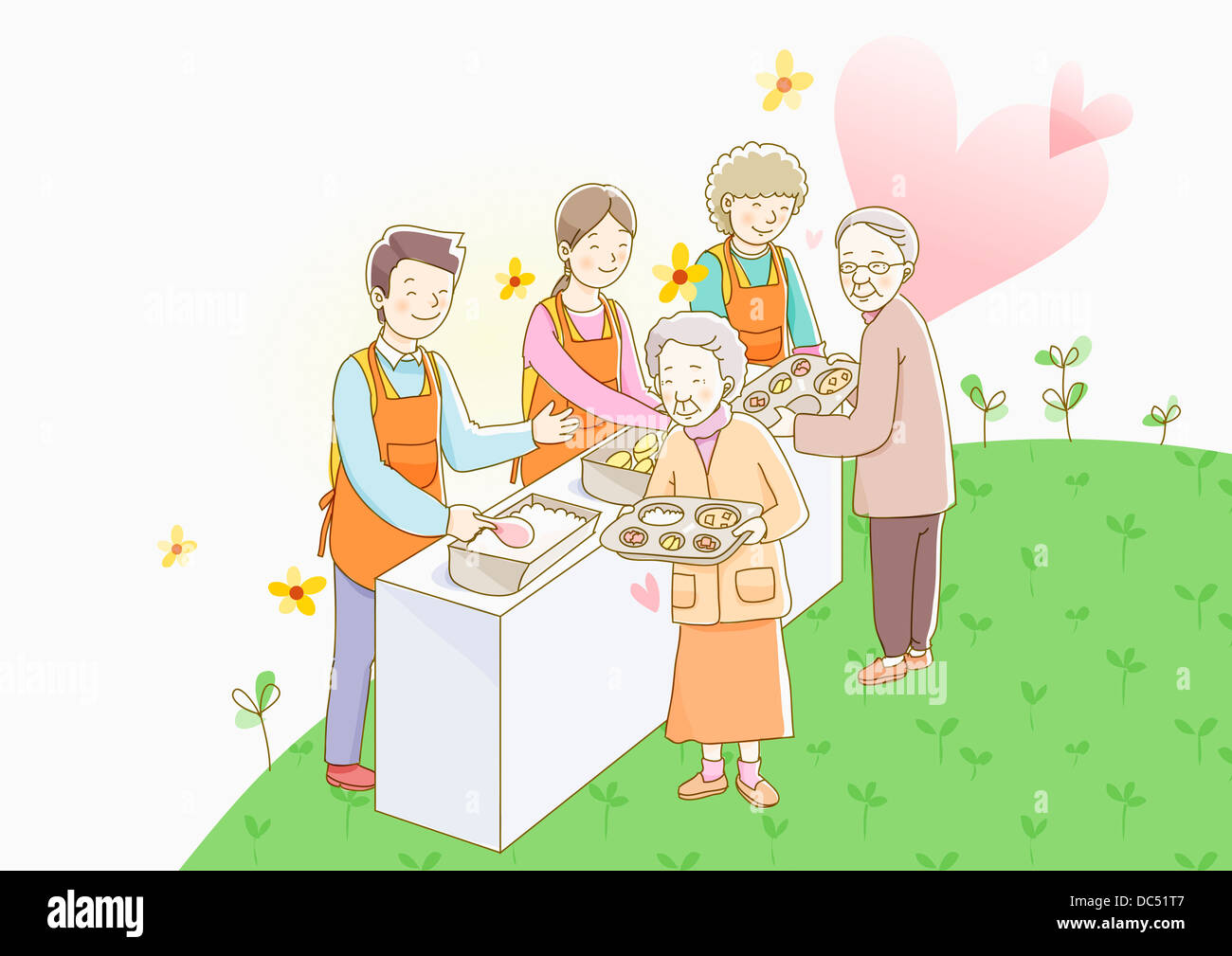 illustration of volunteering Stock Photo - Alamy
