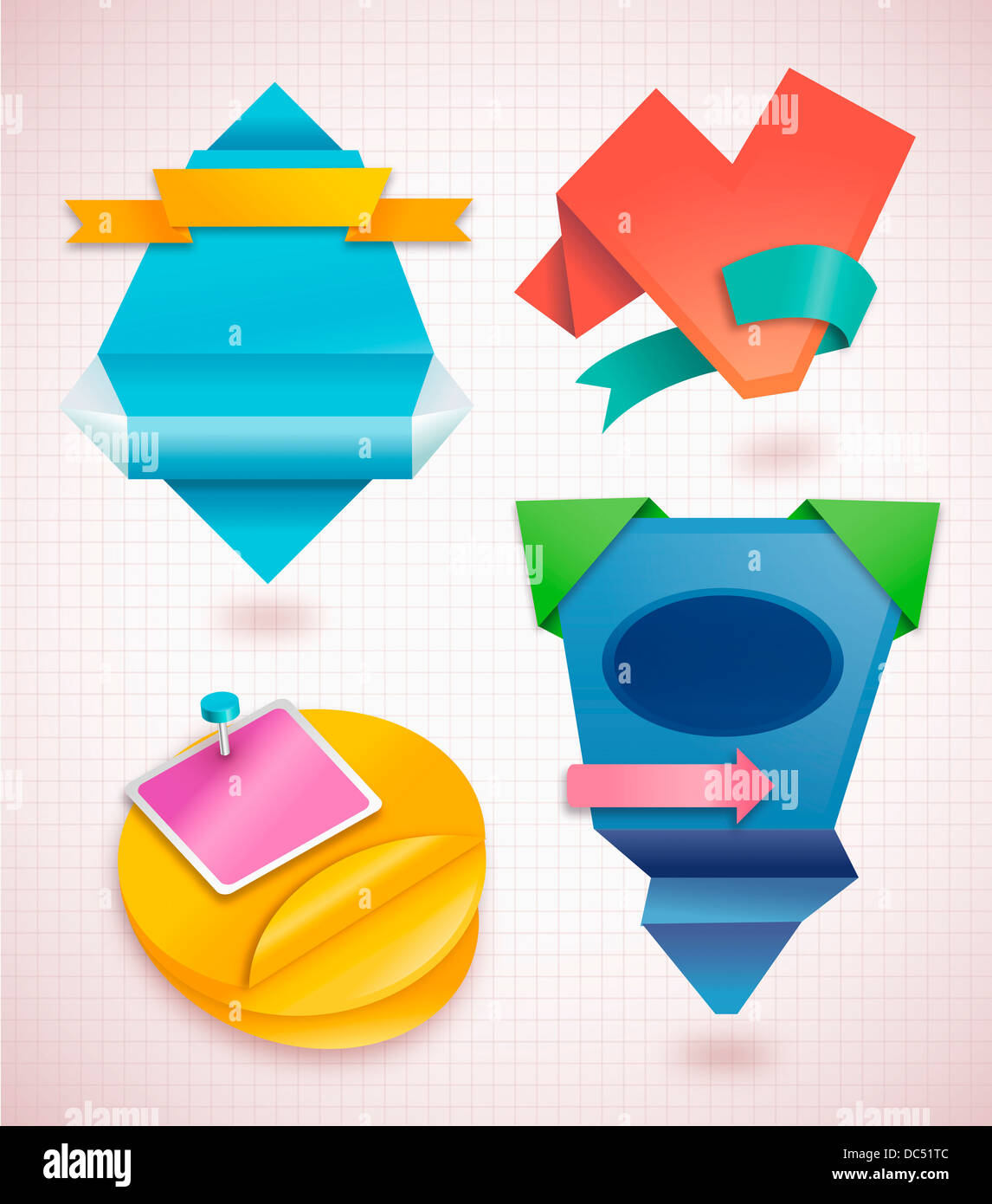 colourful illustration set of memo Stock Photo - Alamy