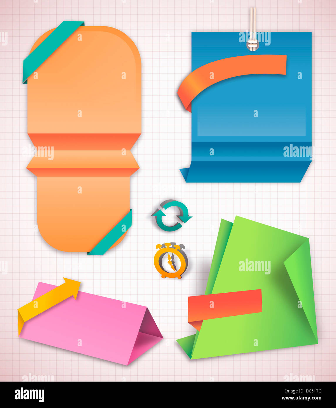 colourful illustration set of memo Stock Photo - Alamy