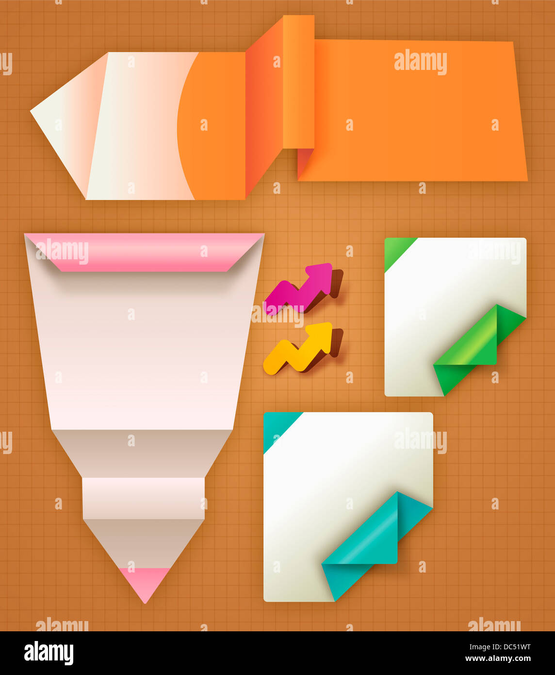 colourful illustration set of memo Stock Photo - Alamy