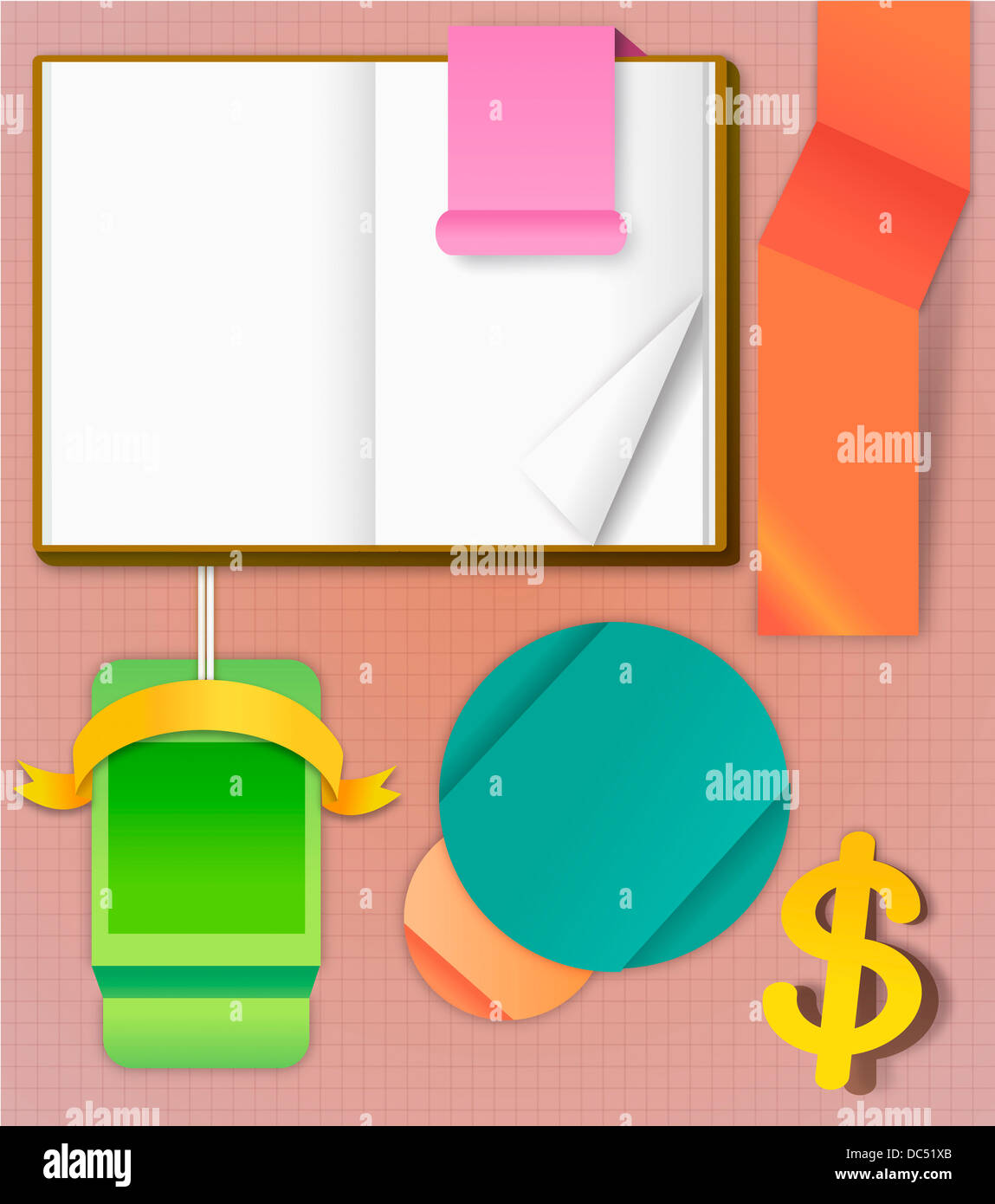 colourful illustration set of memo Stock Photo - Alamy