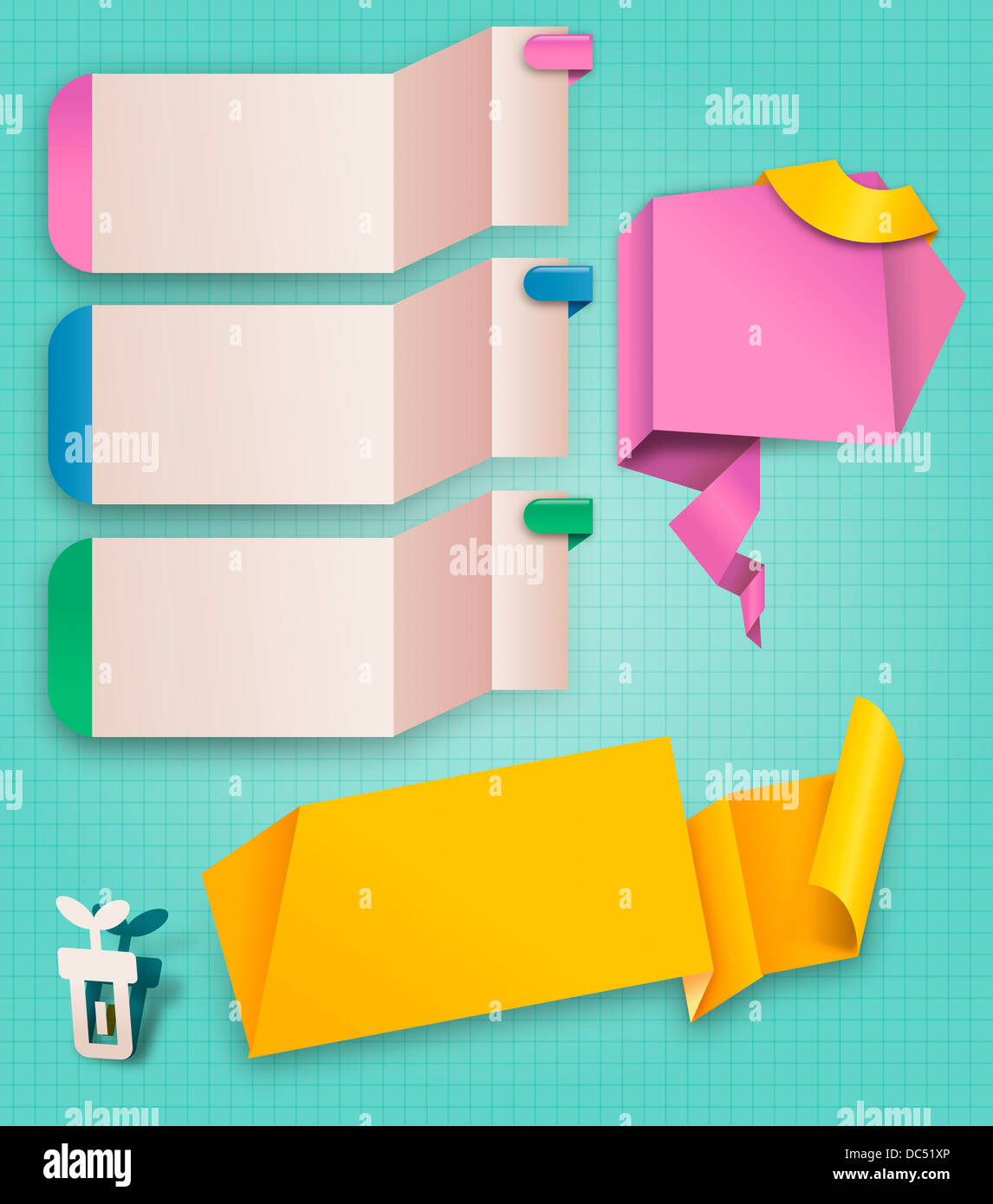 colourful illustration set of memo Stock Photo - Alamy
