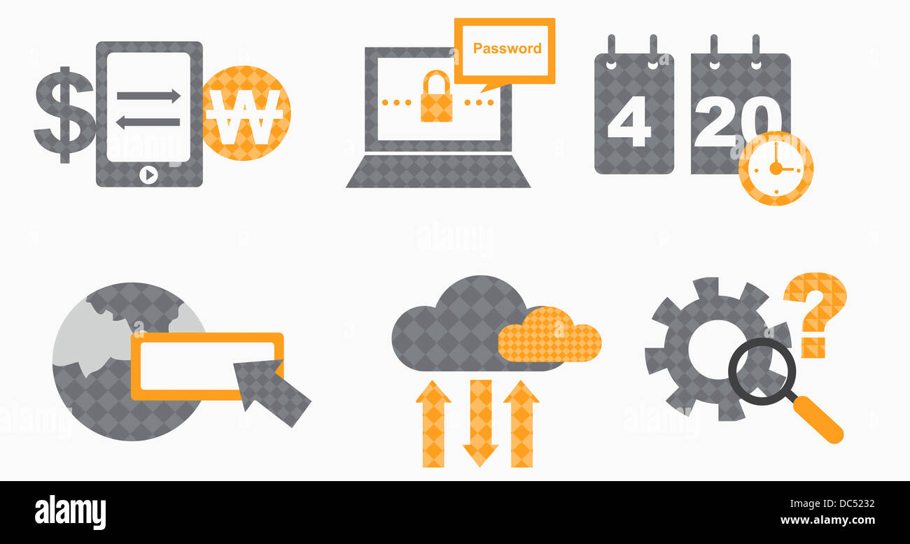 illustration set related to technology Stock Photo - Alamy