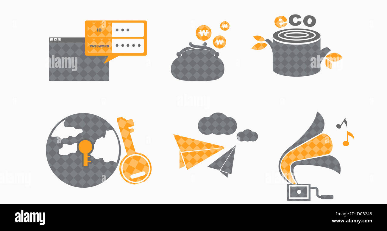 illustration set related to technology Stock Photo - Alamy