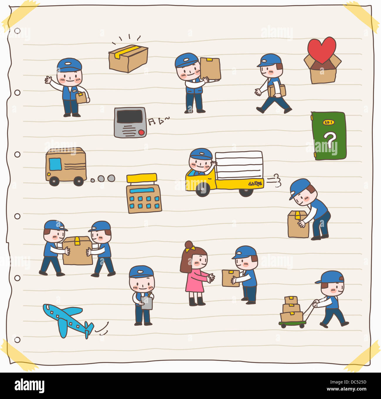 illustration icons of delivery Stock Photo - Alamy