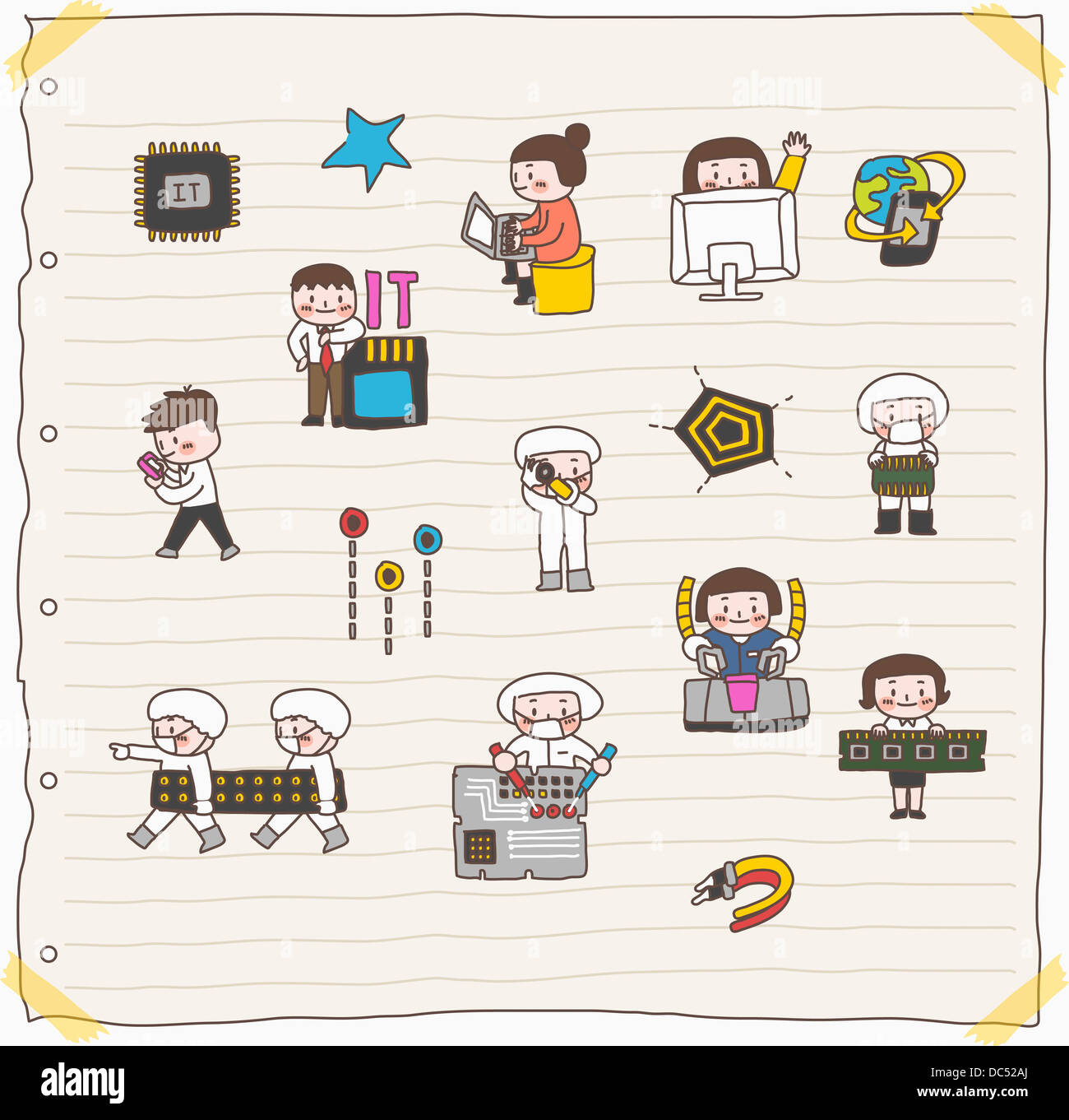 illustration icons of information technology Stock Photo - Alamy