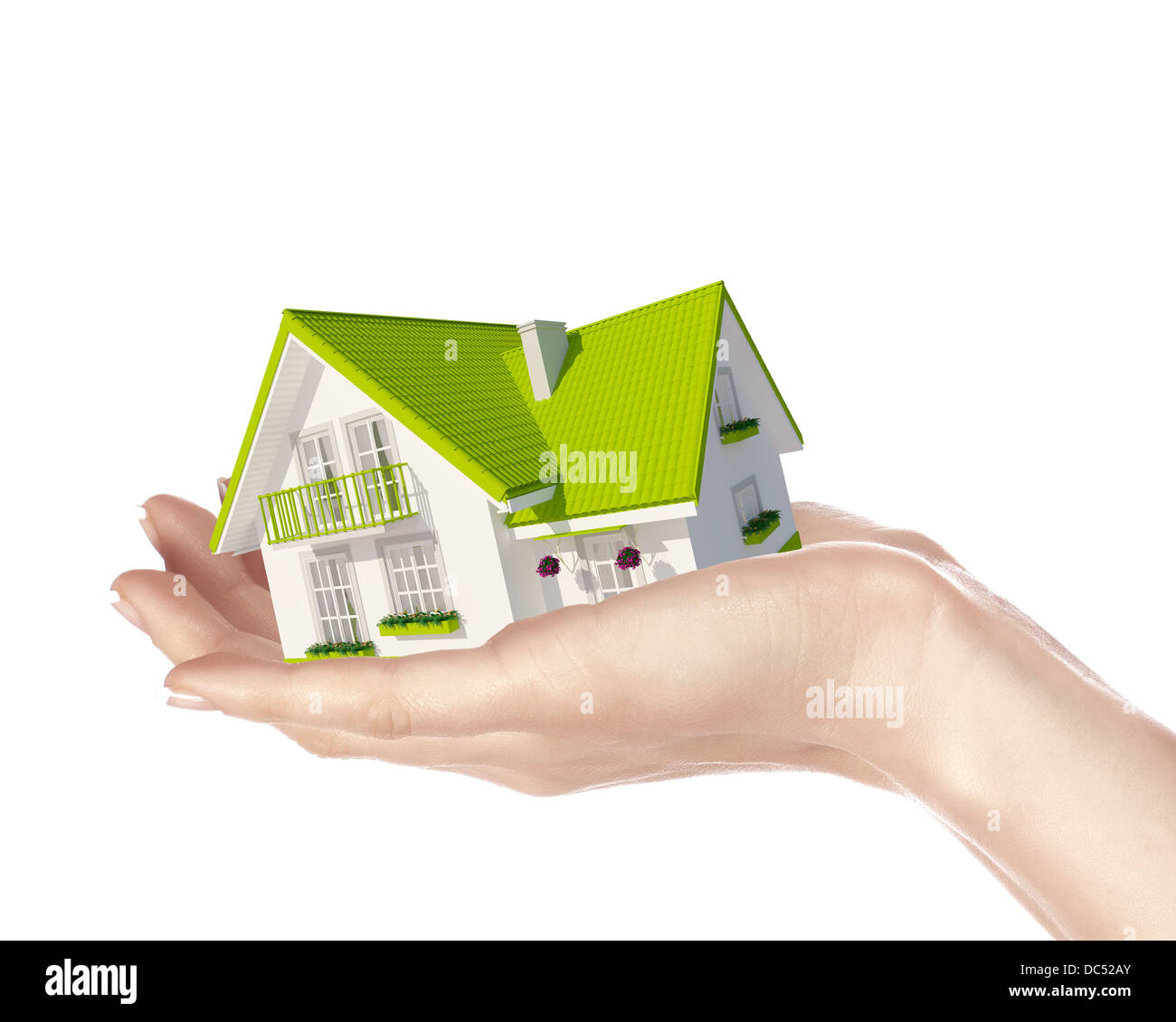 The house in human hands Stock Photo - Alamy