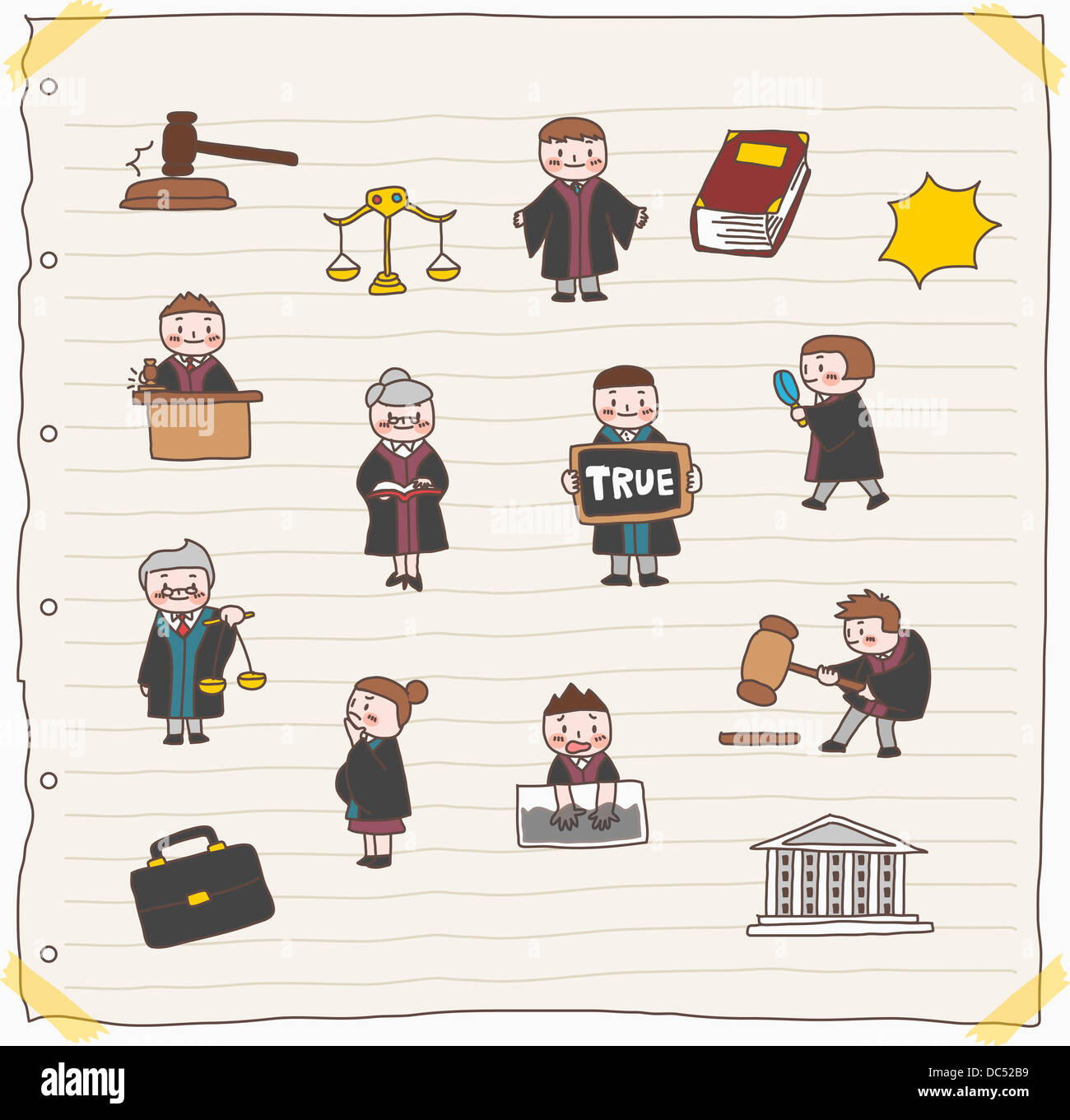 illustration icons of Judge Stock Photo - Alamy