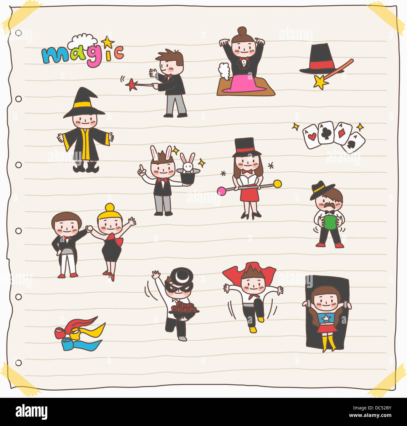 illustration icons of magic Stock Photo - Alamy