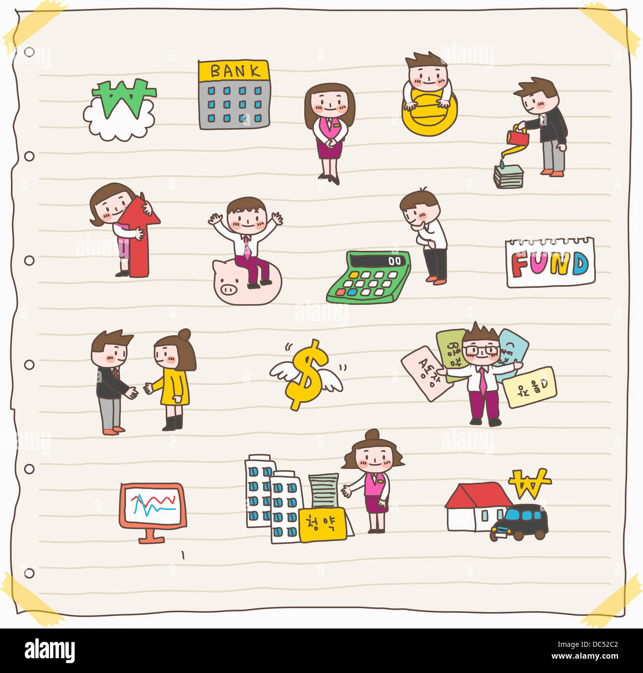 illustration icons of funding Stock Photo - Alamy