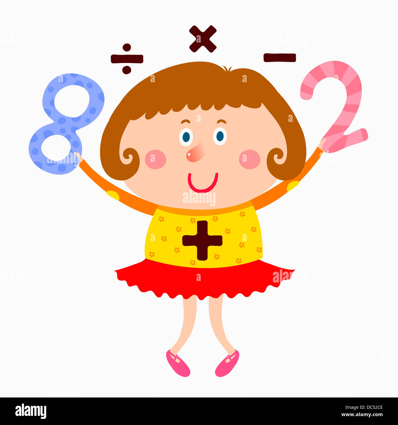 illustration of a student and math Stock Photo - Alamy