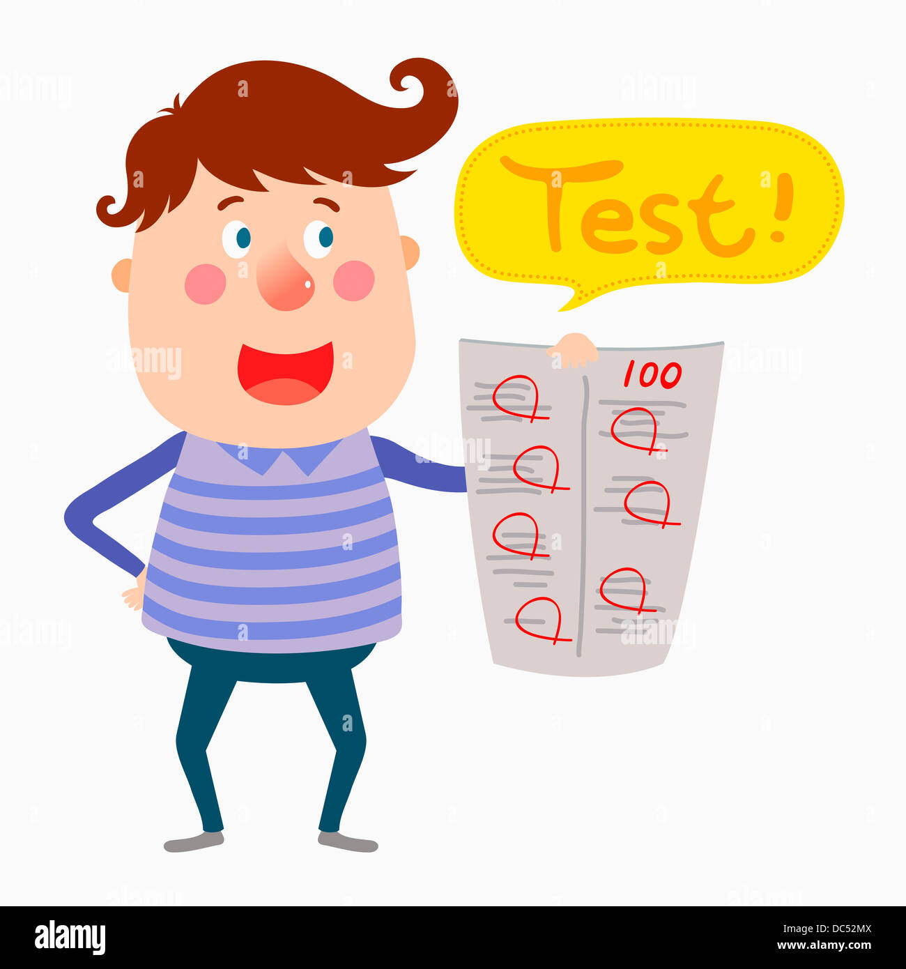 illustration of a student in the test Stock Photo - Alamy