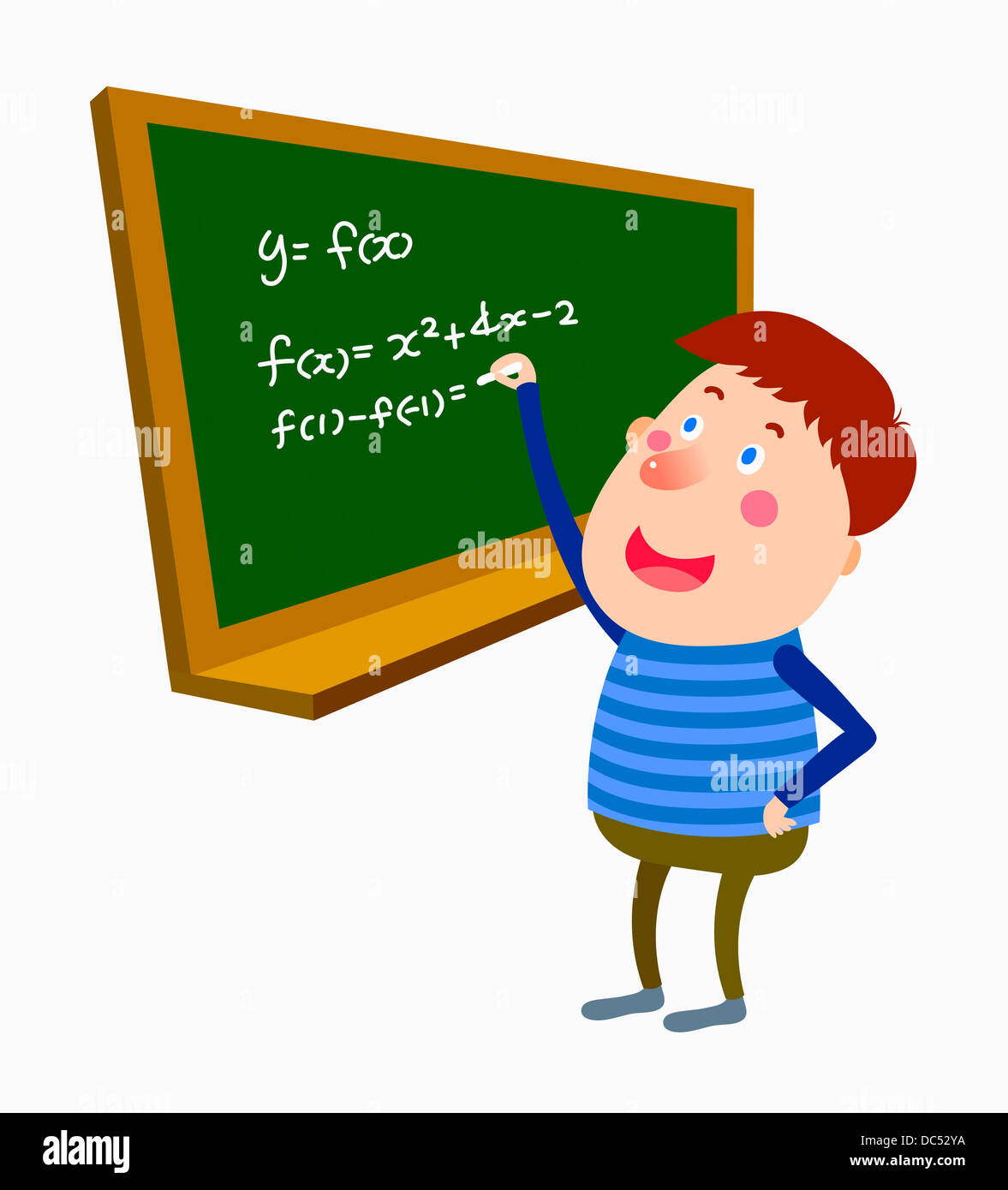 illustration of a student and math Stock Photo - Alamy
