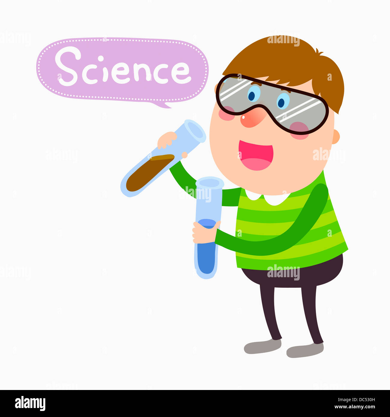 illustration of a student and science Stock Photo - Alamy