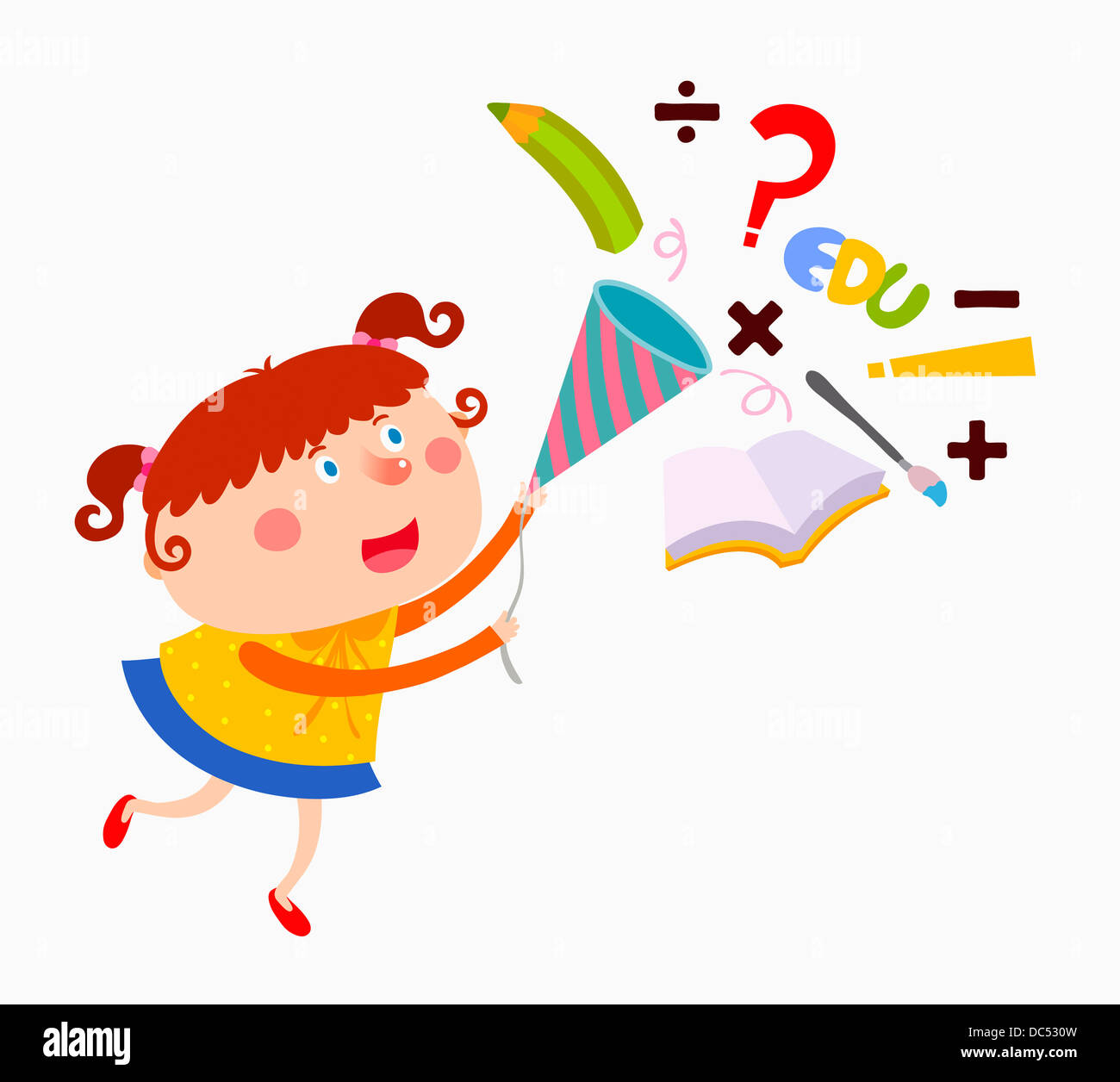 illustration of a student and math Stock Photo - Alamy