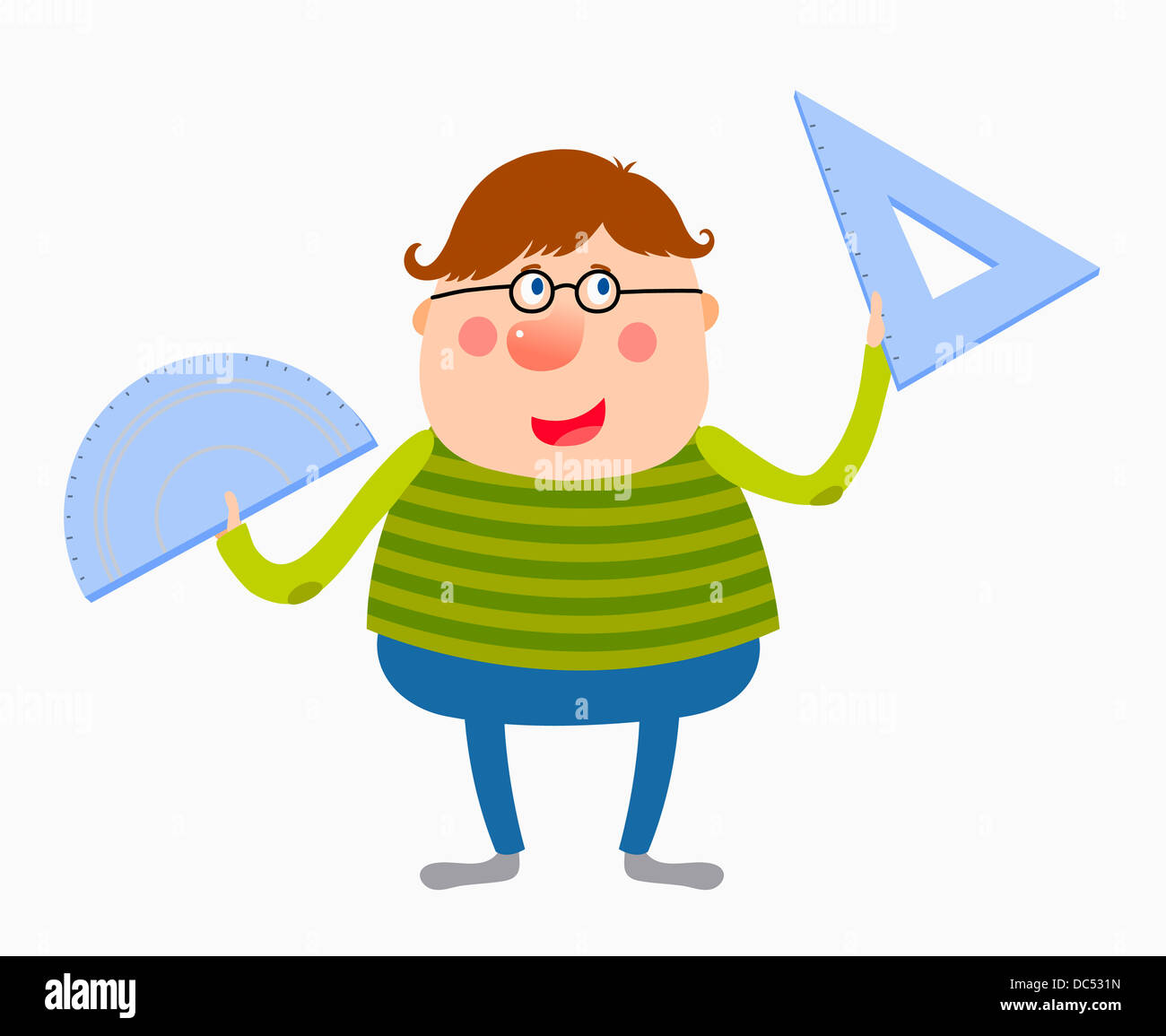 illustration of a student and math Stock Photo - Alamy