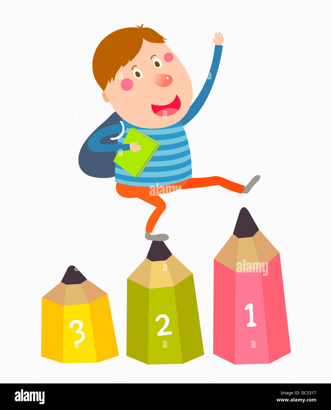 illustration of a student and math Stock Photo - Alamy