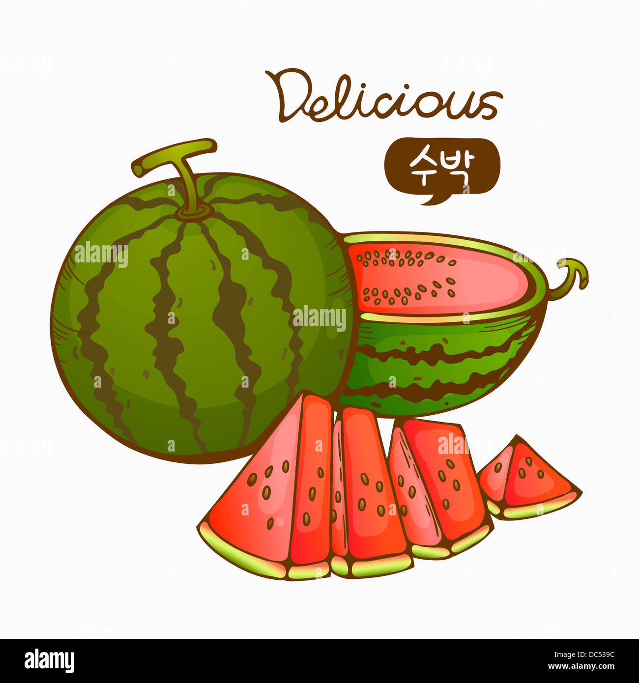 illustration of delicious watermelon Stock Photo - Alamy
