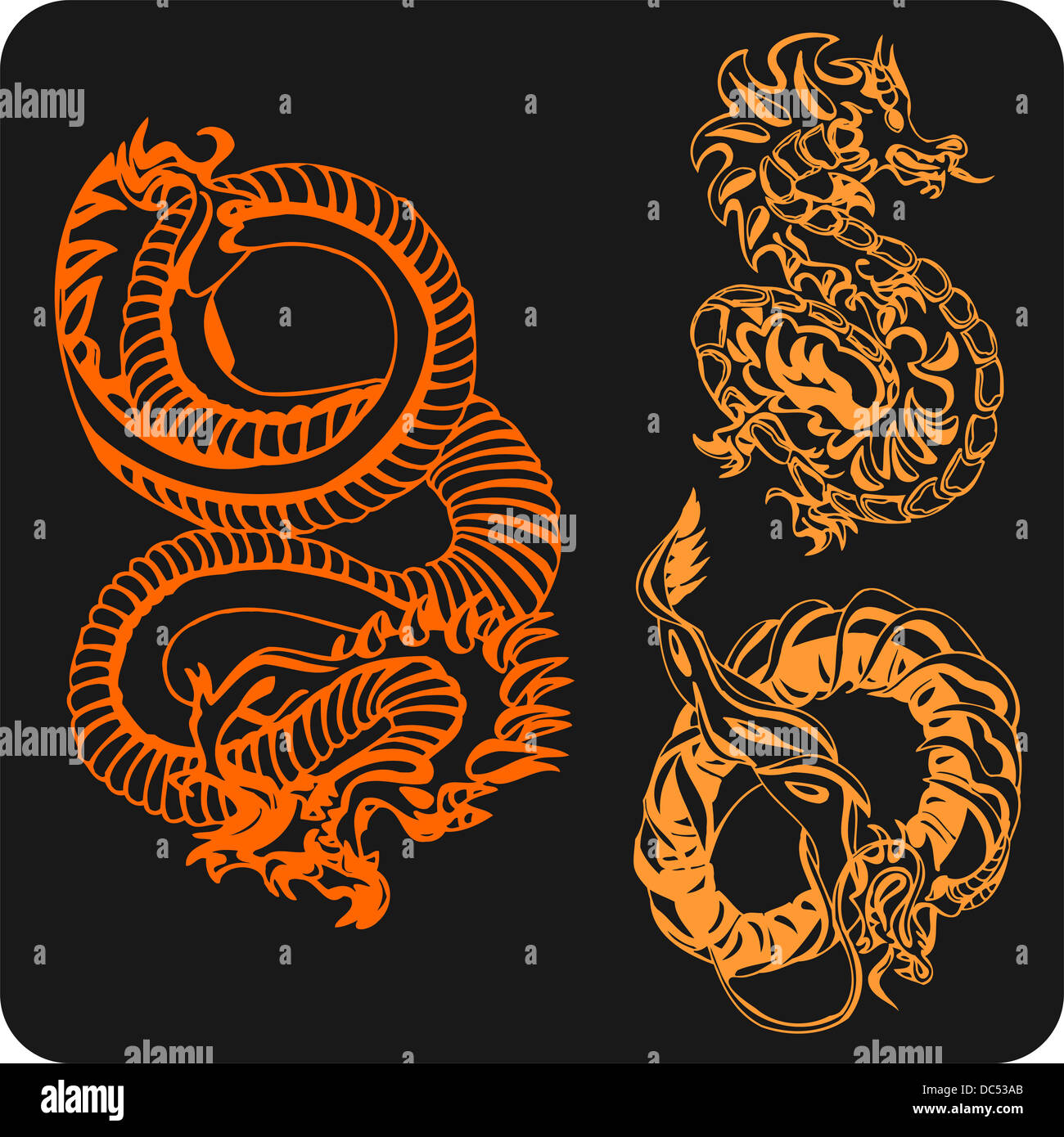 Chinese Dragons - set Stock Photo - Alamy