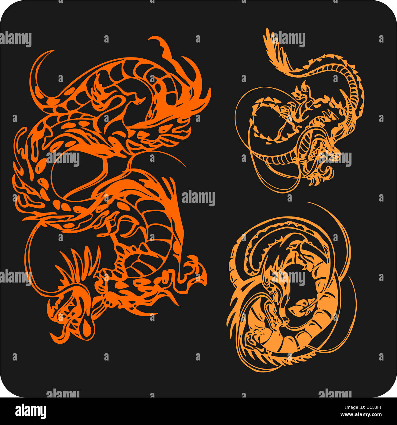 Chinese Dragons - set Stock Photo - Alamy