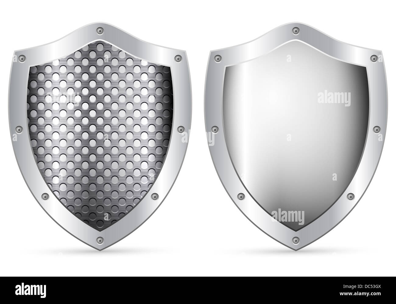 Two shield on a white background. Vector illustration Stock Photo - Alamy
