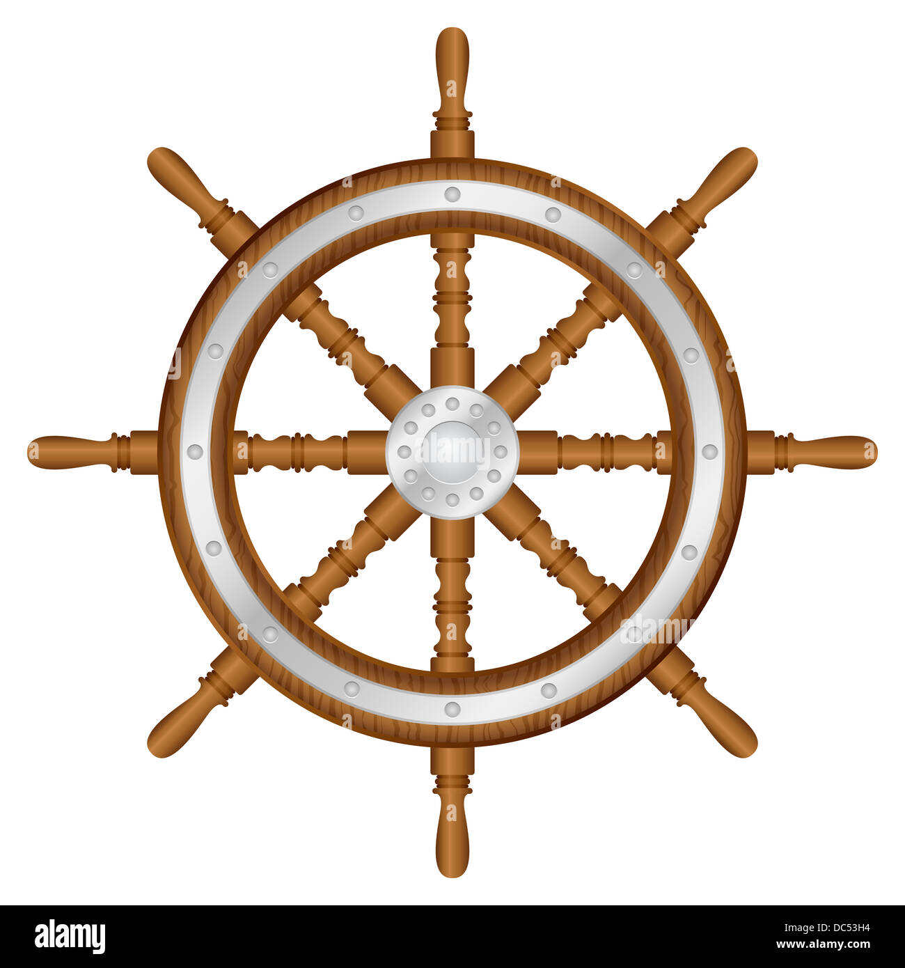 Helm wheel on white background. Vector illustration Stock Photo - Alamy