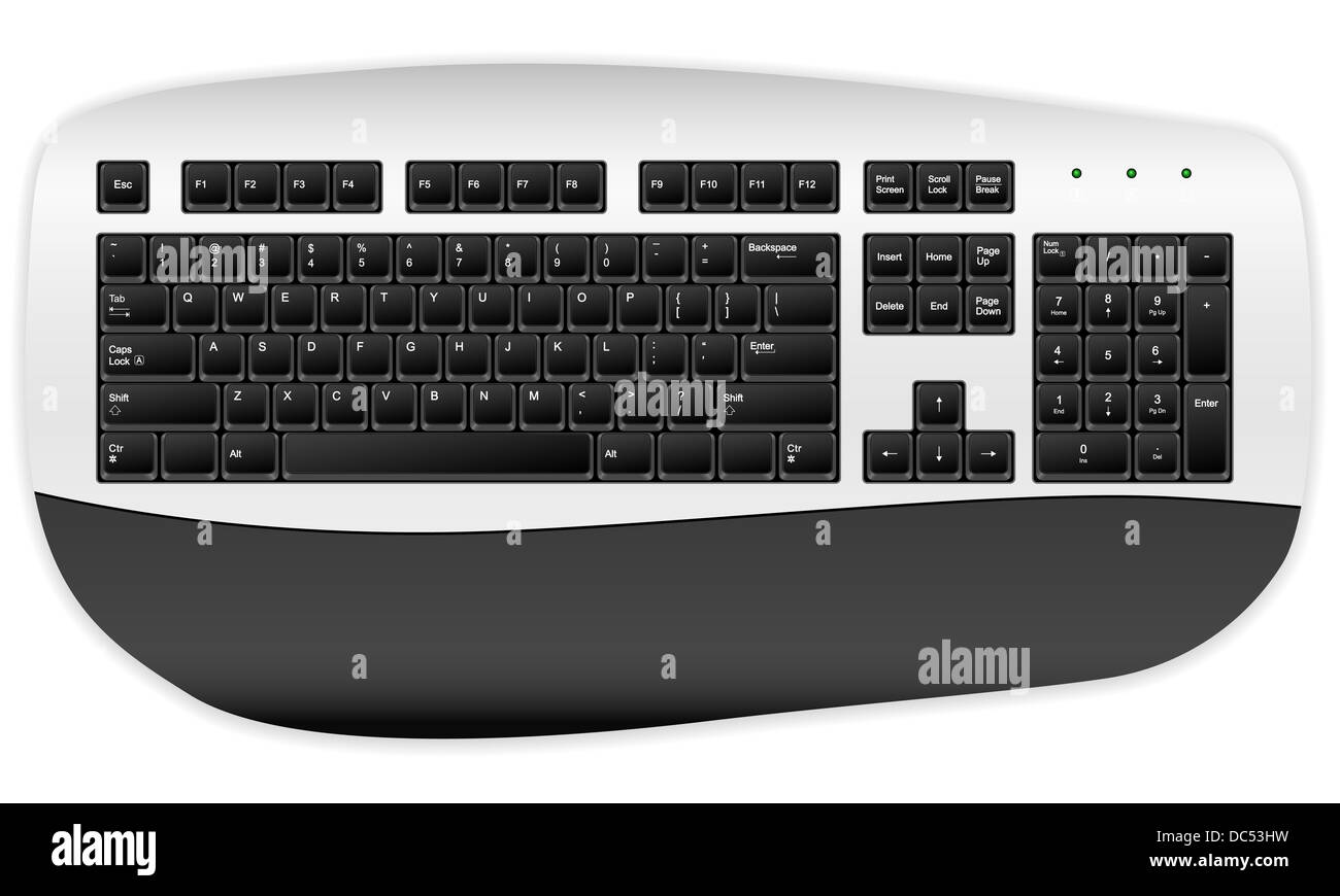 Computer keyboard on a white background. Vector illustration Stock ...