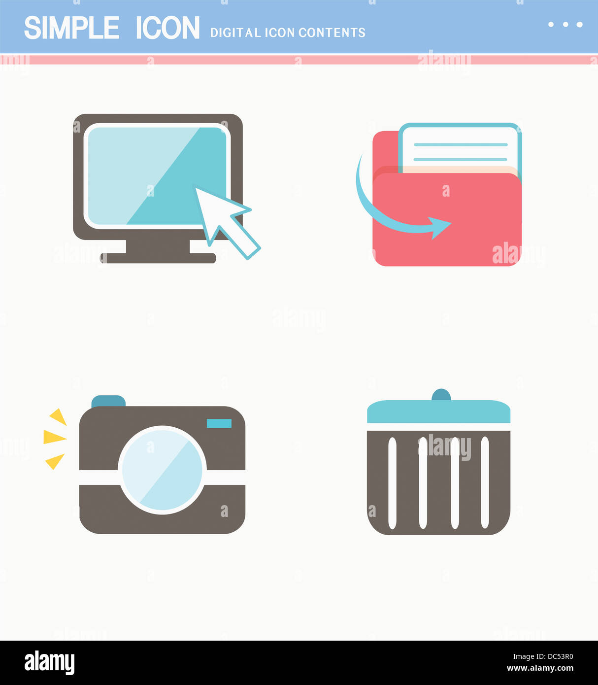 illustration of simple icons Stock Photo - Alamy