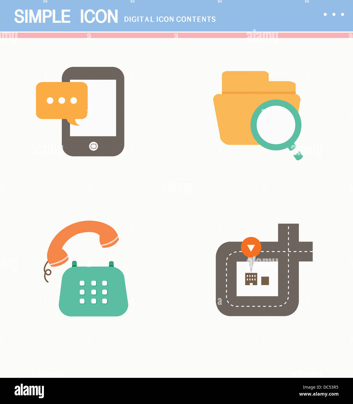 illustration of simple icons Stock Photo - Alamy