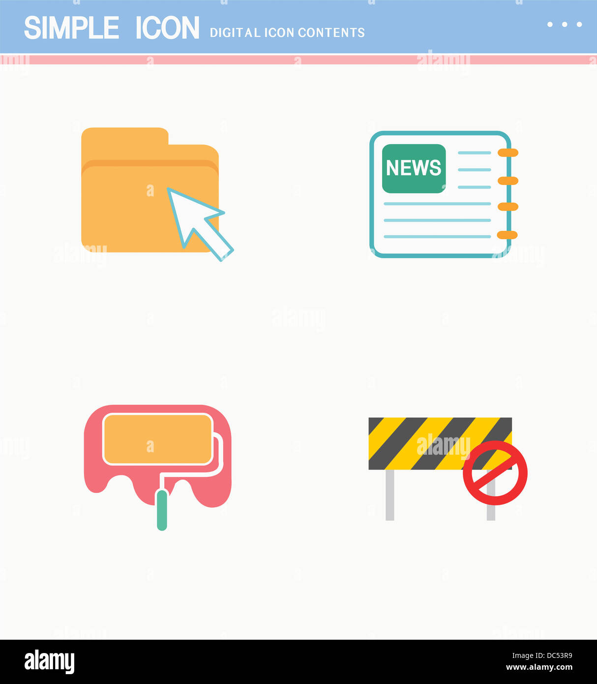 illustration of simple icons Stock Photo - Alamy