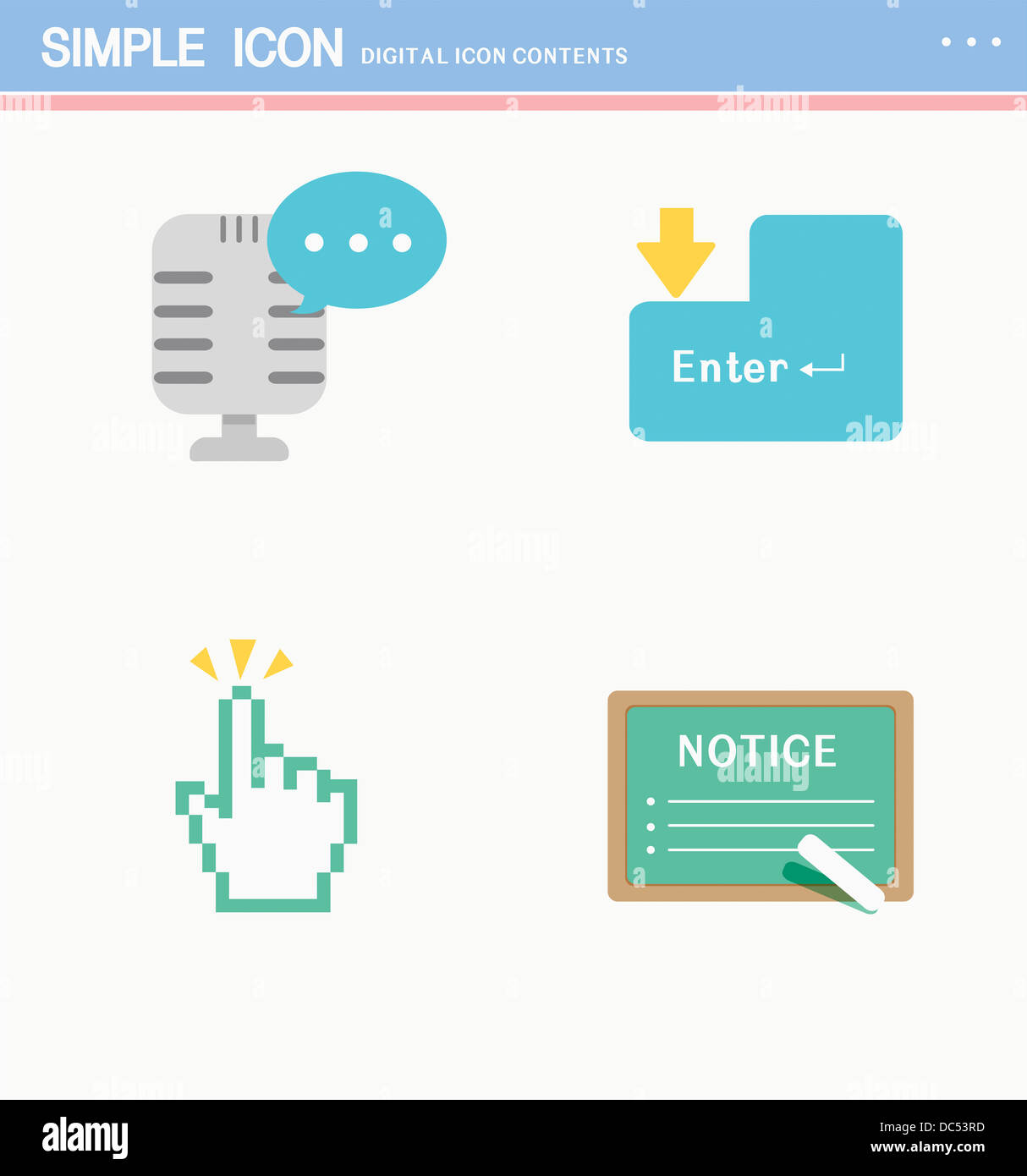 illustration of simple icons Stock Photo - Alamy