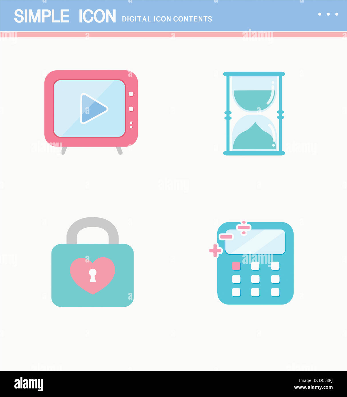 illustration of simple icons Stock Photo - Alamy