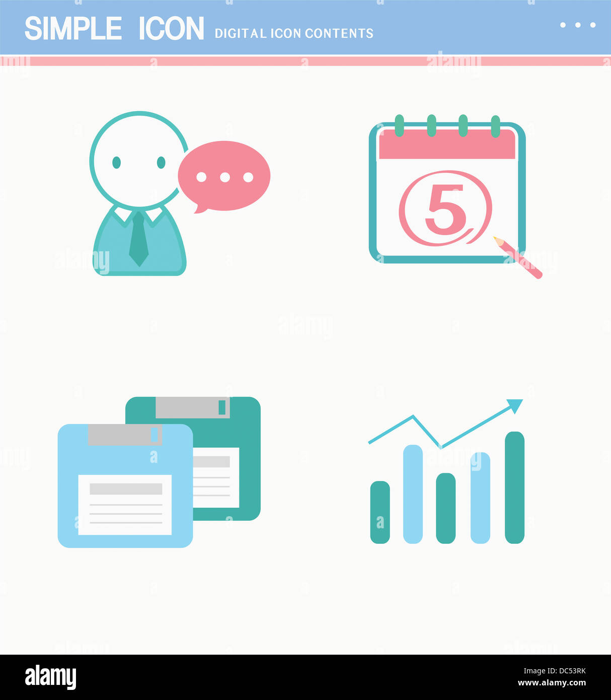 illustration of simple icons Stock Photo - Alamy