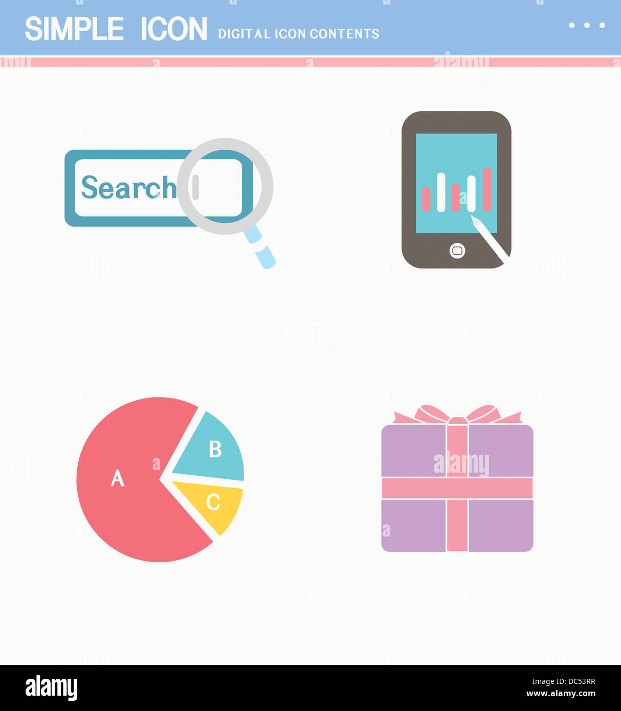 illustration of simple icons Stock Photo - Alamy