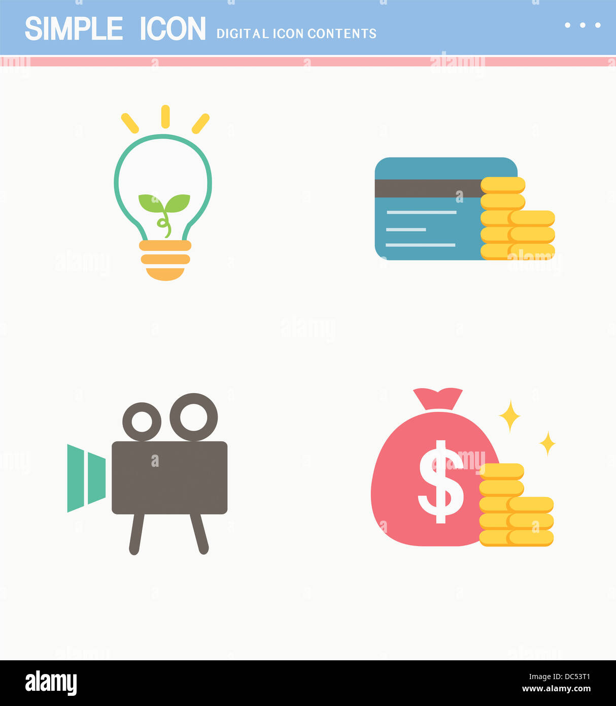 illustration of simple icons Stock Photo - Alamy