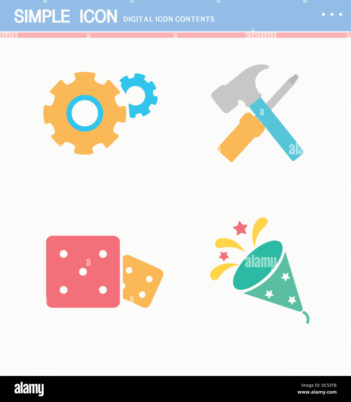 illustration of simple icons Stock Photo - Alamy