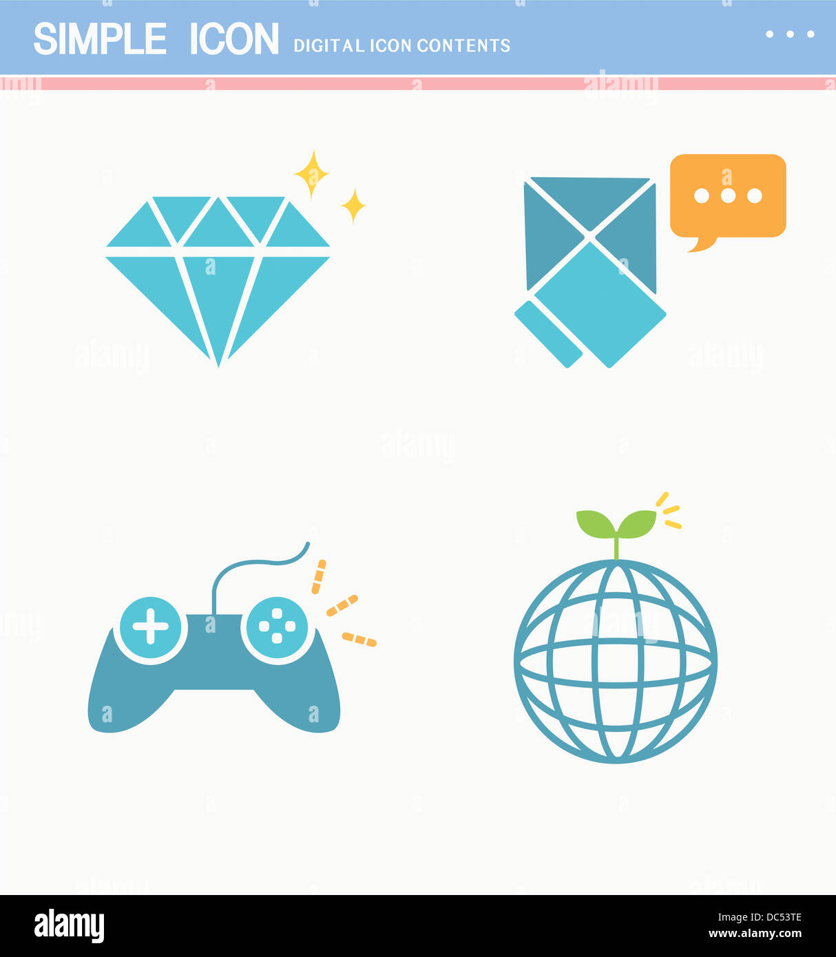 illustration of simple icons Stock Photo - Alamy
