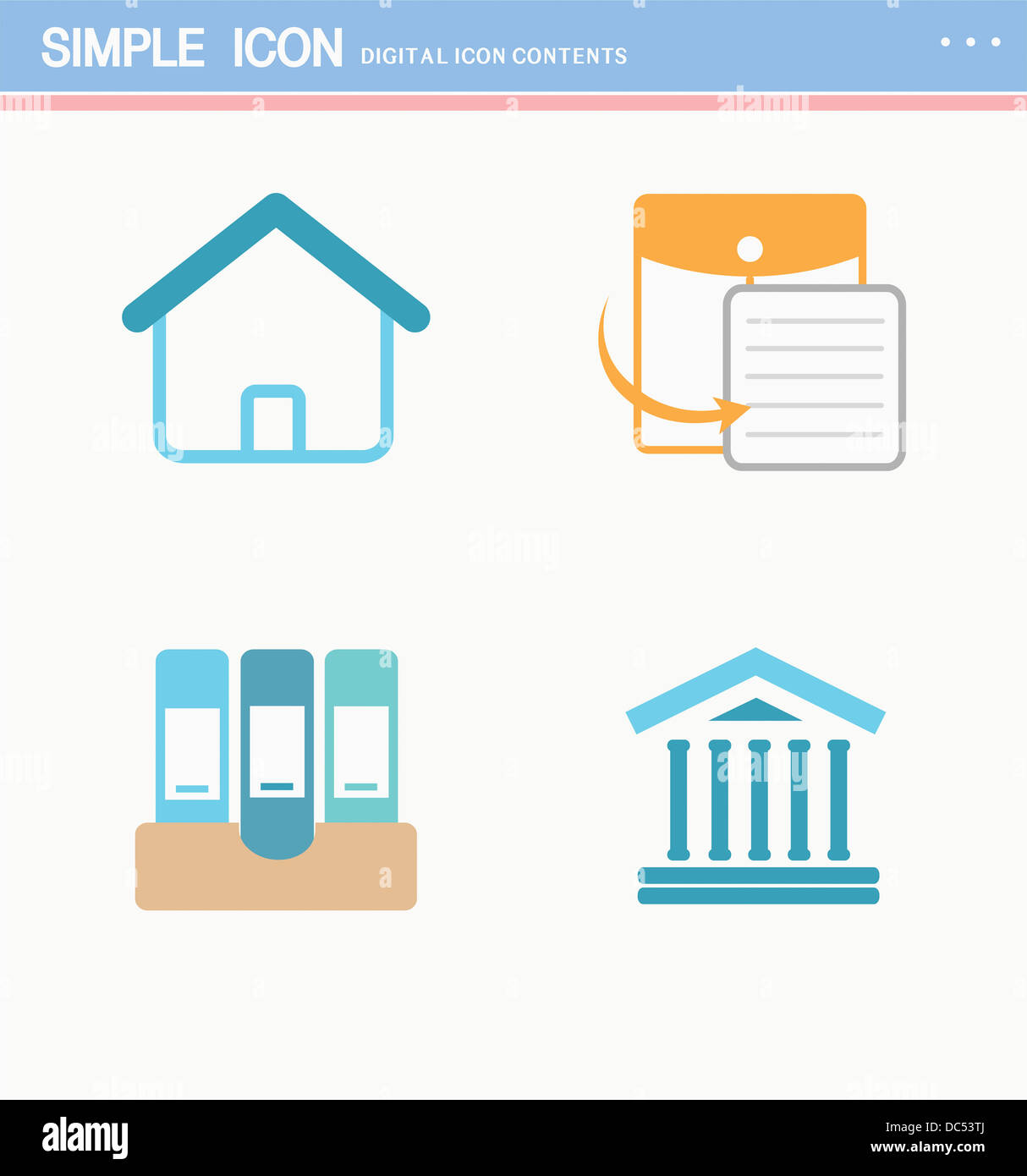 illustration of simple icons Stock Photo - Alamy