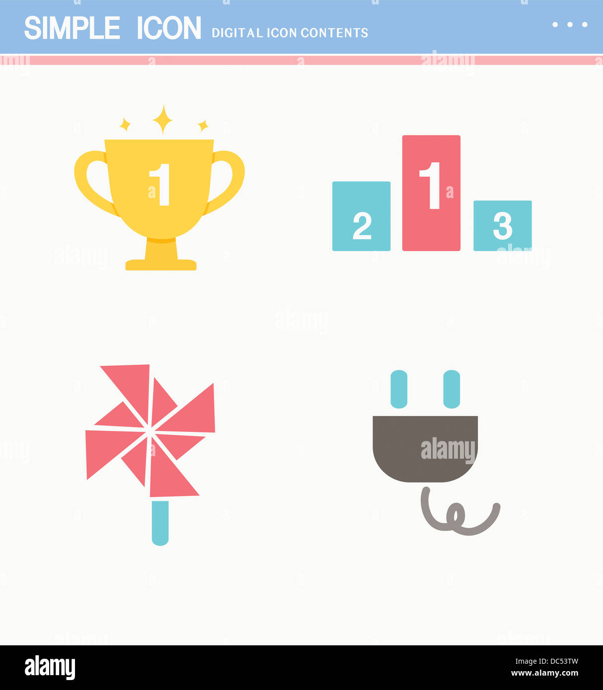 illustration of simple icons Stock Photo - Alamy