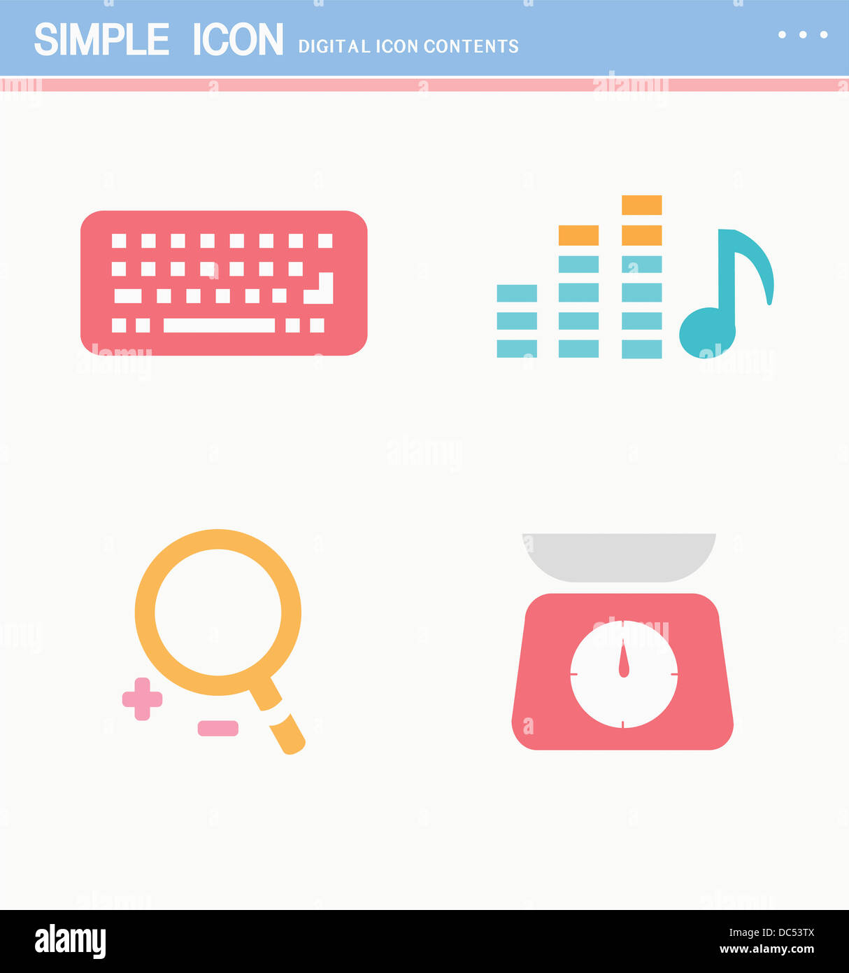 illustration of simple icons Stock Photo - Alamy