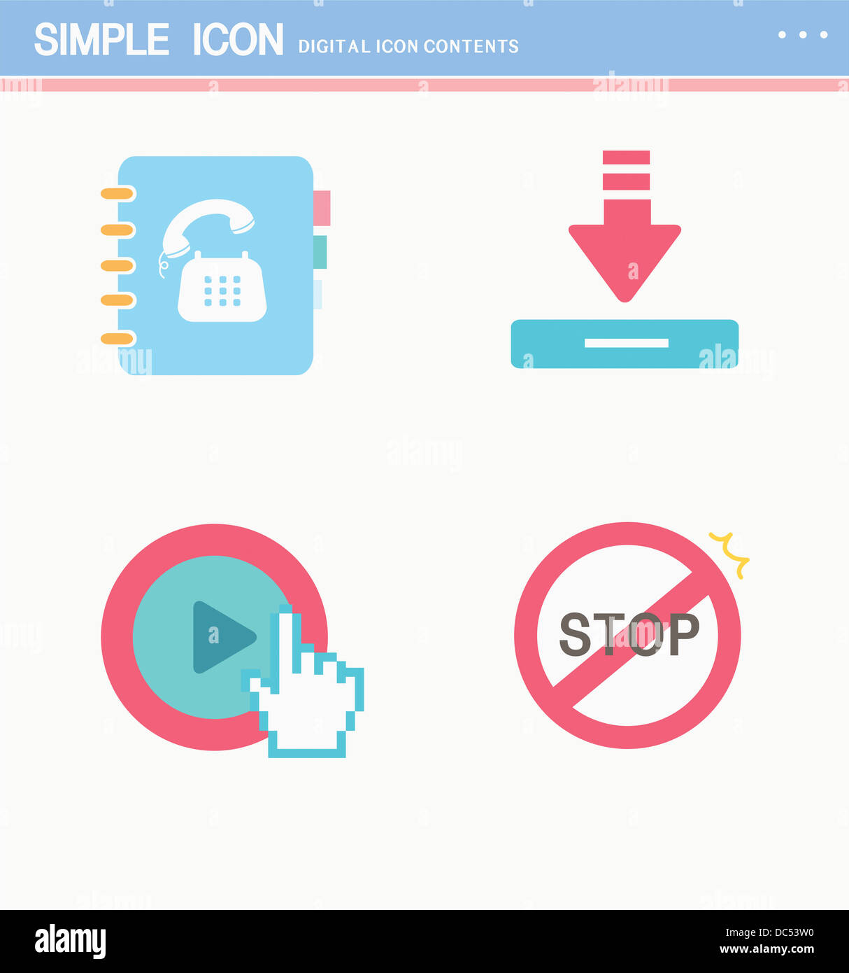 illustration of simple icons Stock Photo - Alamy