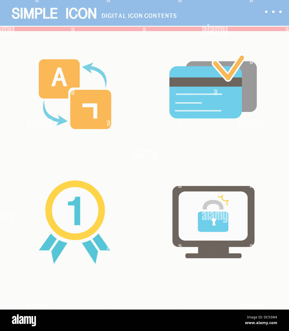 illustration of simple icons Stock Photo - Alamy