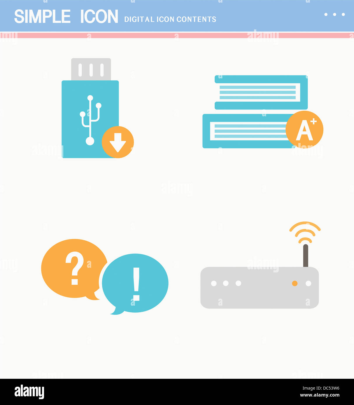 illustration of simple icons Stock Photo - Alamy