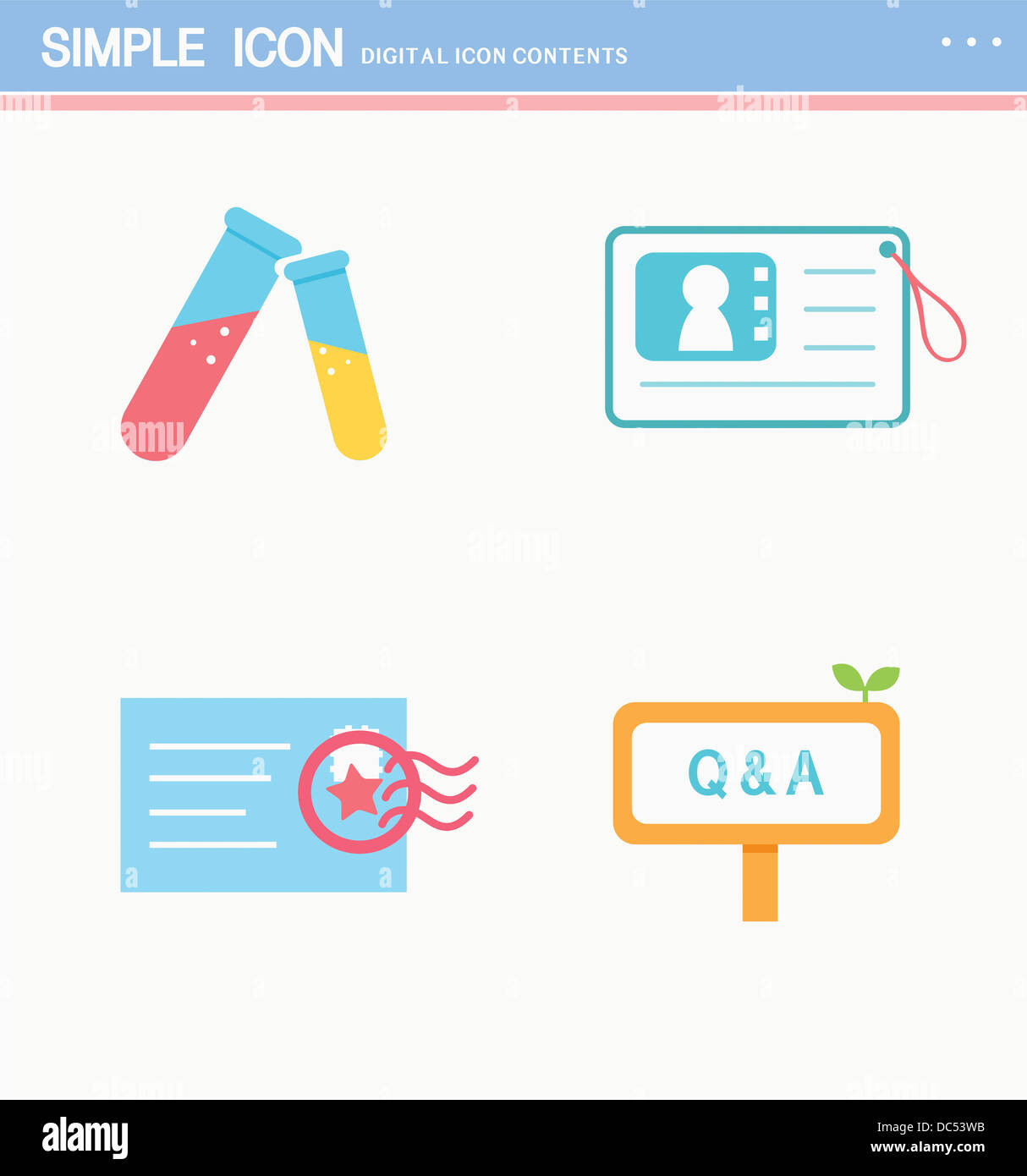 illustration of simple icons Stock Photo - Alamy