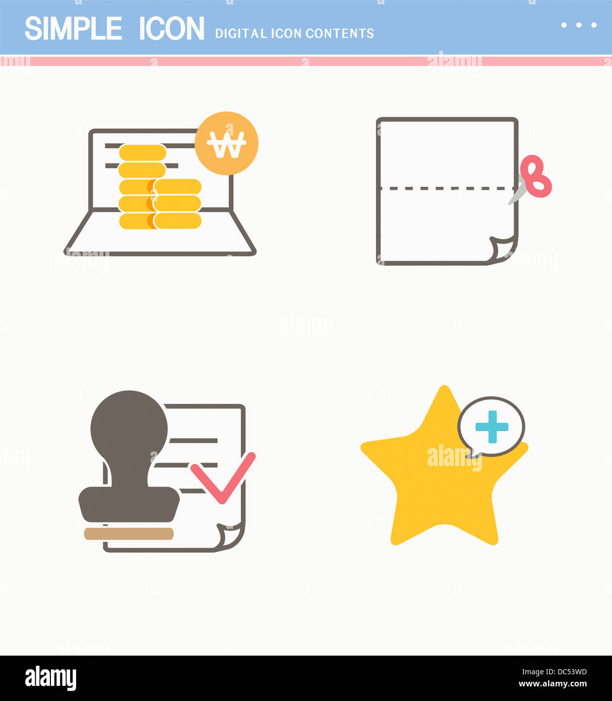 illustration of simple icons Stock Photo - Alamy