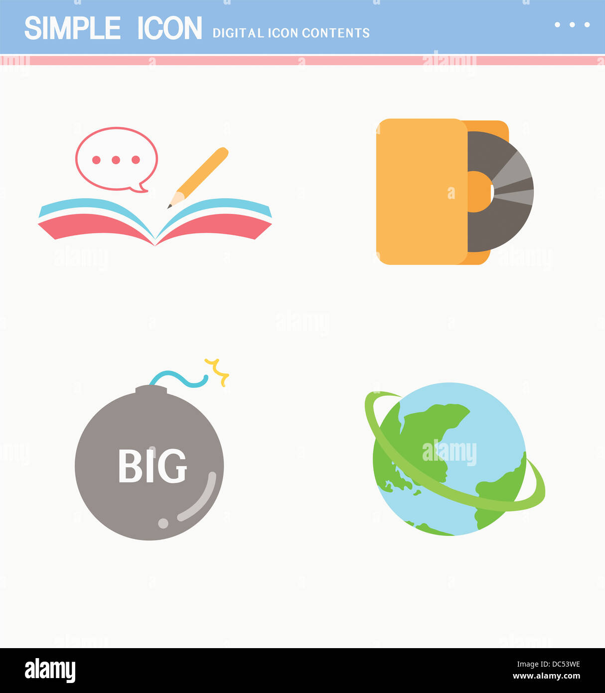 illustration of simple icons Stock Photo - Alamy