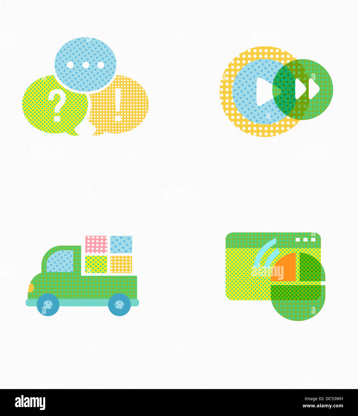 illustration of simple icons Stock Photo - Alamy