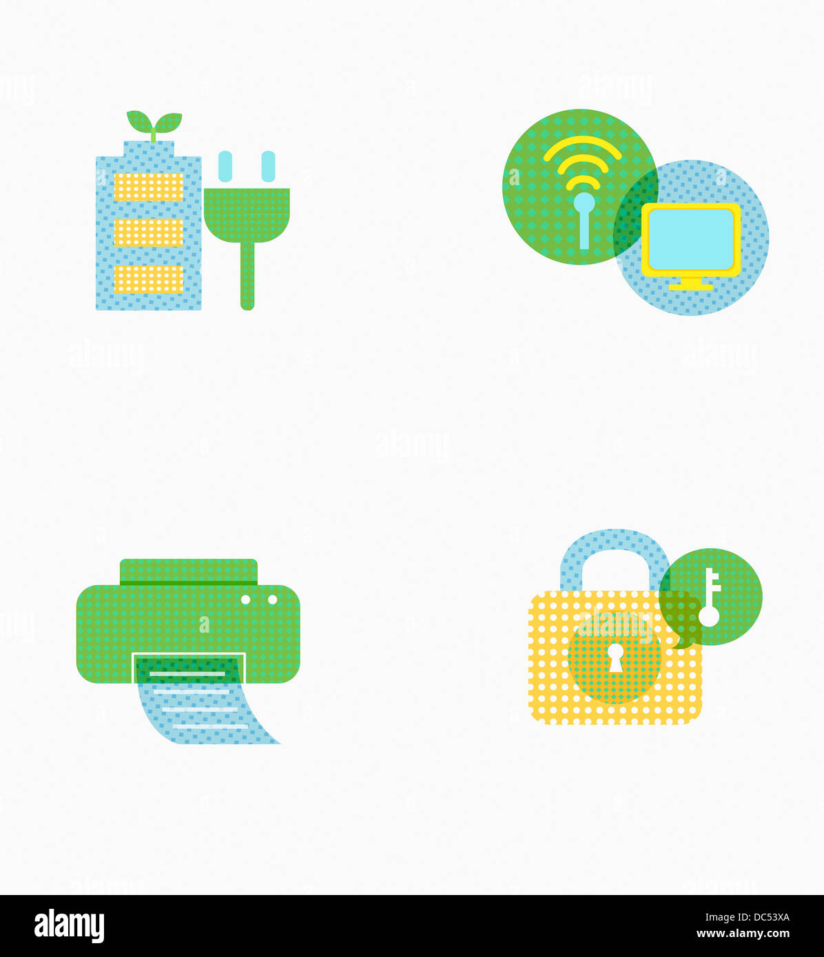 illustration of simple icons Stock Photo - Alamy